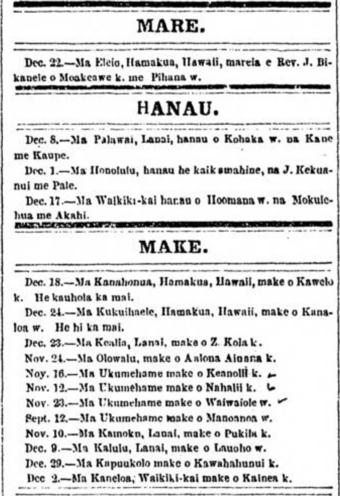 Vital Statistics, 1/8/1870. | nupepa